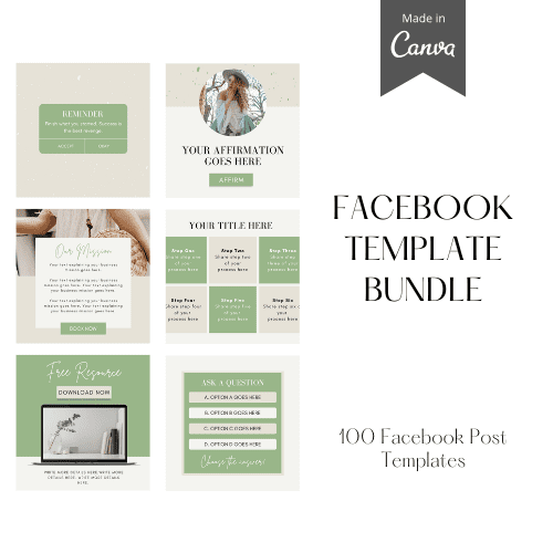 Green 100 Facebook Templates - Mint Design Collective